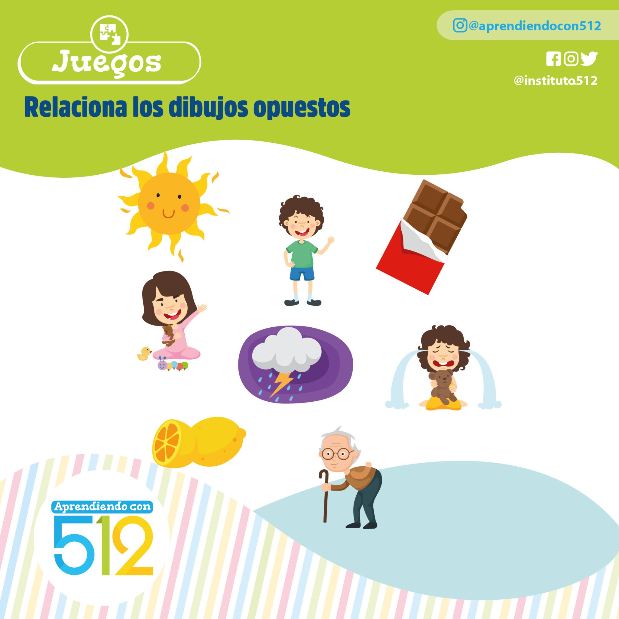 Relaciona los dibujos opuestos - Aprendiendo con 512